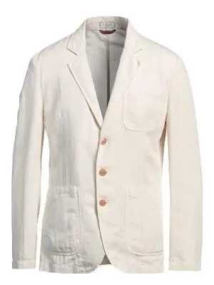 Brunello Cucinelli Ivory Linen-cotton Blazer - White
