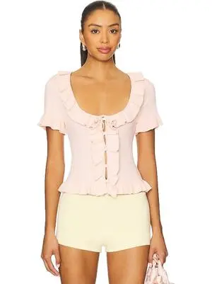 Majorelle Kaomi Ruffle Knit Top - Baby Pink