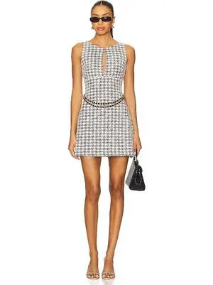 Majorelle Moira Mini Dress - Black & White Houndstooth