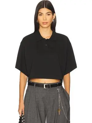 Alexander Wang Cropped Polo T-shirt - Black