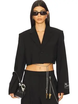 Alexander Wang Cropped Blazer With Chain - Black