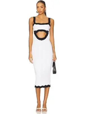 Retrofete Wynra Knit Dress - Optic White & Metallic Black