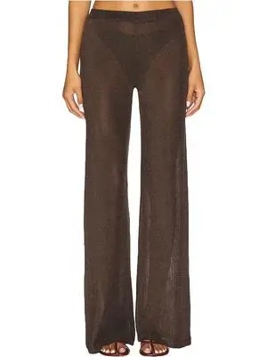 SEROYA Metallic Knit Pant - Slate Brown