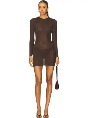 SEROYA Hale Mini Dress - Slate Brown
