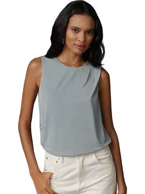 Central Park West Cupro Draped Tank Top - Sky