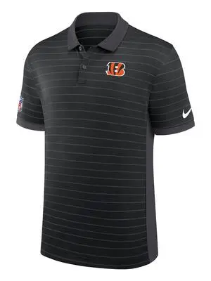 Nike Cincinnati Bengals Sideline Victory Stripe Dri-fit Nfl Polo - Black