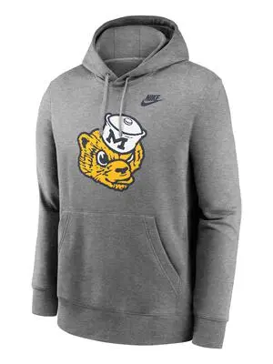 Nike Michigan Wolverines Legacy Club Primary Logo College Pullover Hoodie - Grey