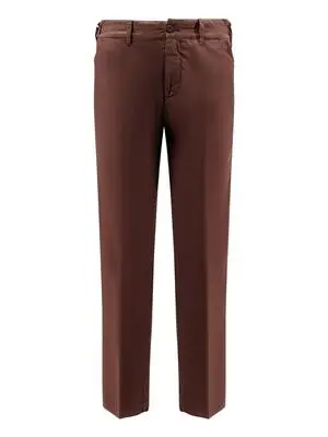 NUGNES 1920 Cotton And Linen Trousers - Brown