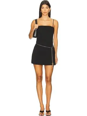 Alexander Wang Mini Dress With Built-in Short And Waist Chain - Black
