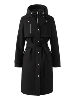 Mackage Siobhan Down Trench Coat With Removable Bib - Black
