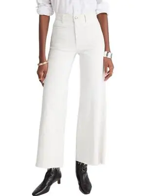 Madewell The Flared Wide Leg Crop Jeans - Vintage Ivory