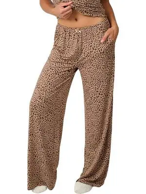 WeWoreWhat Pointelle-Knit Pull-On Pants Brown Multi