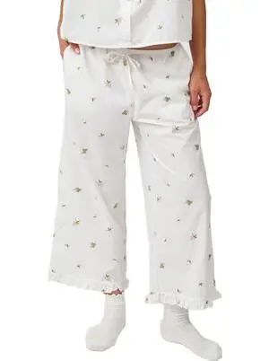 WeWoreWhat Ruffle Hem Cropped Pants - Ivory