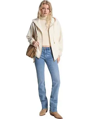 Michael Kors Sherpa Hooded Jacket - Natural