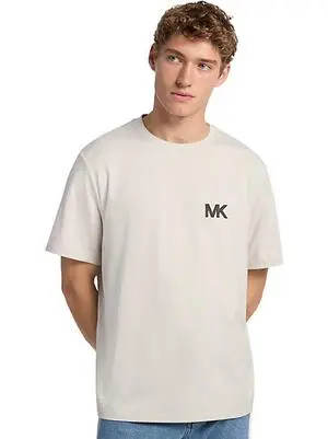 Michael Kors Logo Appliqué Cotton T-shirt - Grey