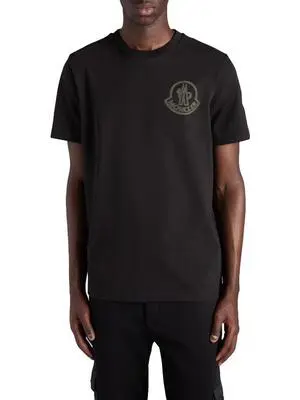 Moncler Logo Patch Cotton T-shirt - Black