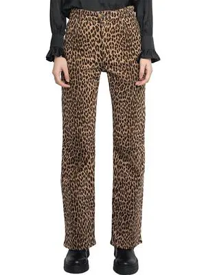 Zadig&Voltaire Evy High-rise Leopard Print Jeans - Daim