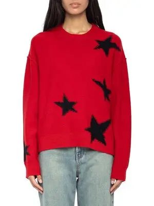Zadig&Voltaire Markuz Ws Stars Graphic Cashmere Sweater - Love