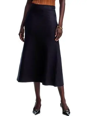 SIONI A-Line Midi Skirt Black