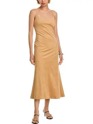 Bardot Nadira Faux Suede Midi Dress - Soft Camel