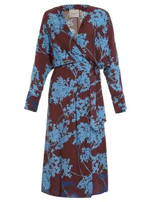 THEO THE LABEL Hydra Printed Maxi Dress Koffee/blue