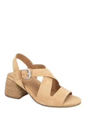 Gentle Souls Crisscross Leather Sandal - Tan Suede
