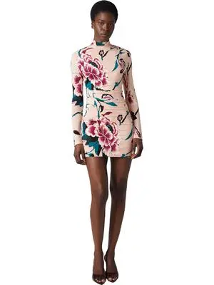 Diane Von Furstenberg Amy Mini Dress - Dancing Rose Bare