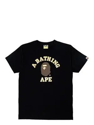 A BATHING APE Glitter College Tee Shirt - Black