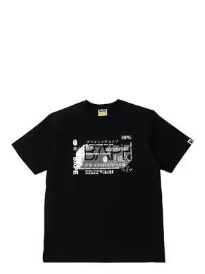 A BATHING APE 27th Anniversary Foil Tee Shirt - Black