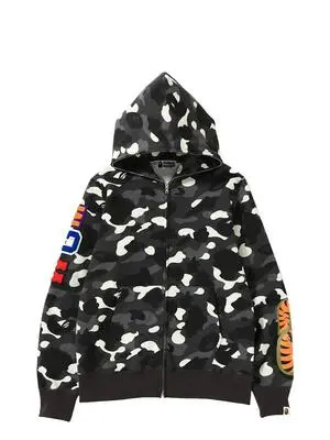 A BATHING APE City Camo Embroidery Shark Full Zip Hoodie - Black