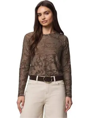 Splendid Cecelia Floral Long Sleeve Tee - Brown