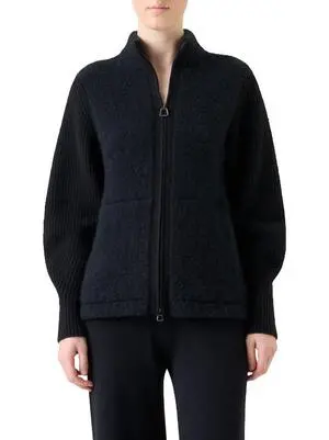 AKRIS Cashmere Bouclé Sweater Jacket