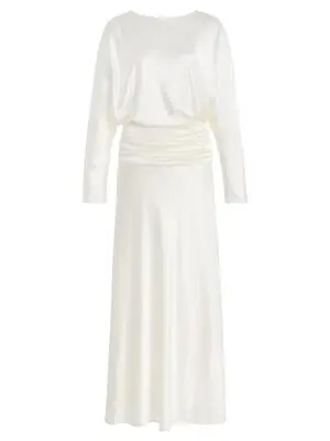Staud Freda Ruched Maxi Dress Ivory