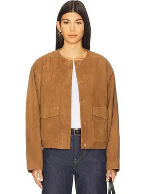 ST. AGNI Suede Utility Cocoon Bomber - Toffee