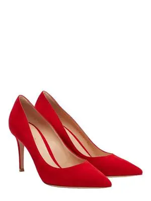 GIANVITO ROSSI 85 Suede Pumps - Red