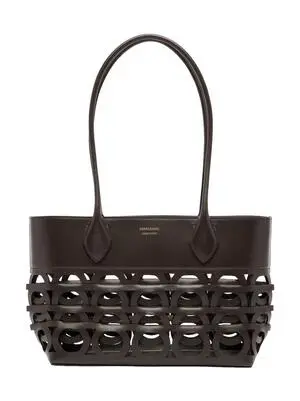 FERRAGAMO Cut-out Leather Tote Bag - Brown