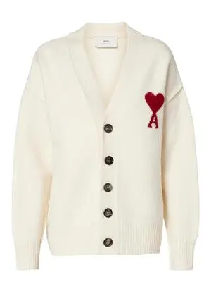 Ami De Cœur Virgin Wool Cardigan - White