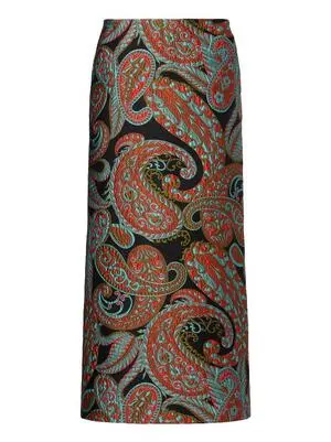 Etro Paisley Jacquard Midi Skirt - Multicoloured
