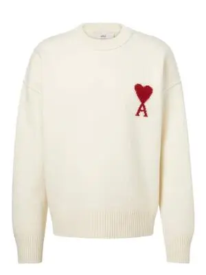 Ami De Cœur Virgin Wool Sweater - White