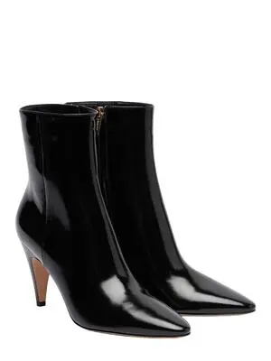 GIANVITO ROSSI Amelia 85 Patent Leather Ankle Boots - Black