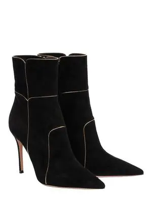 GIANVITO ROSSI 95 Suede Ankle Boots - Black