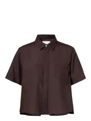 Sacai Cropped Shirt - Brown