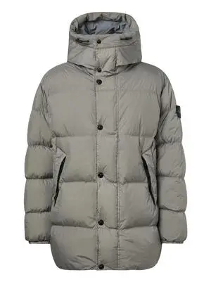 Stone Island Hooded Down Coat - Grey
