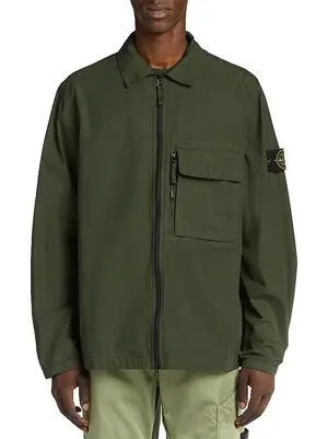 Stone Island Zip Front Shirt Jacket - Juniper