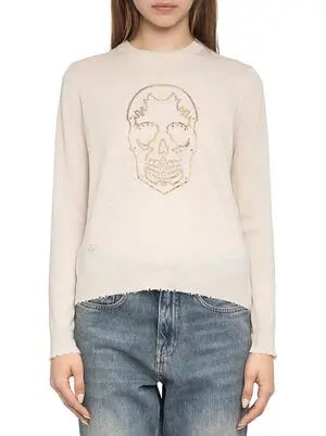 Zadig&Voltaire Miss Cp West Embellished Cashmere Sweater - Ecru