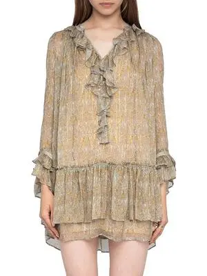Zadig&Voltaire Ralice Mousseline Paisley Print Dress - Cloud