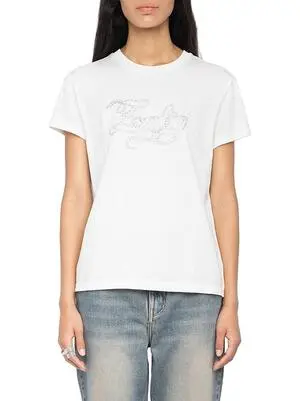 Zadig&Voltaire Incrustation Embellished Tee - Ecru