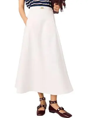 Maje Crepe A-line Skirt - White