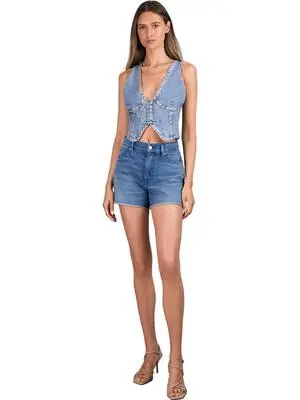 Good American Jeanius Denim Shorts - Indigo Blue