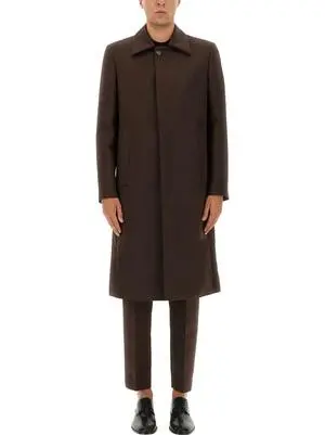 MAISON MARGIELA Wool Blend Overcoat - Brown